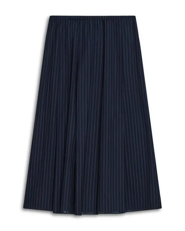 Theory Pleated Midi Skirt - Nocturnal Navy
