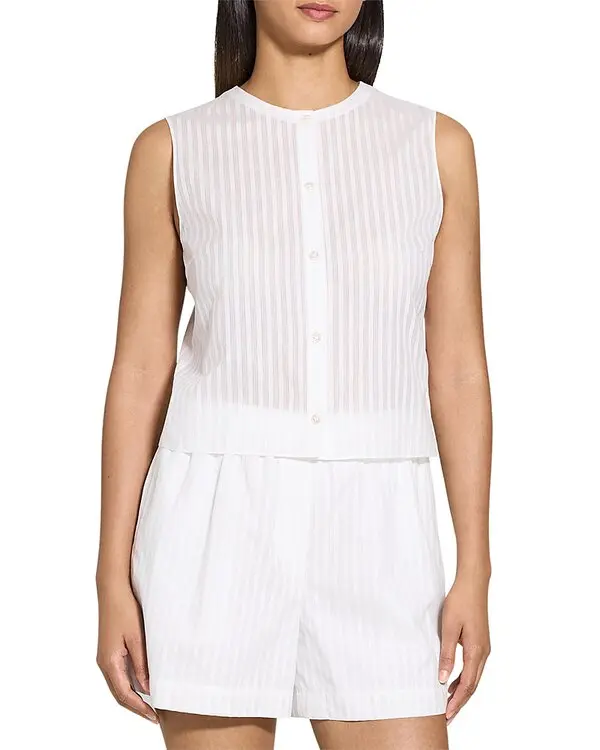 Theory Cropped Shirt - White
