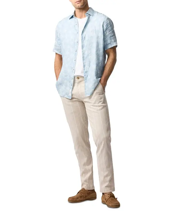 Rodd & Gunn Belleknowes Regular Fit Short Sleeve Linen Shirt - Mist