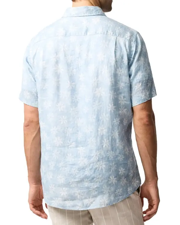 Rodd & Gunn Belleknowes Regular Fit Short Sleeve Linen Shirt - Mist