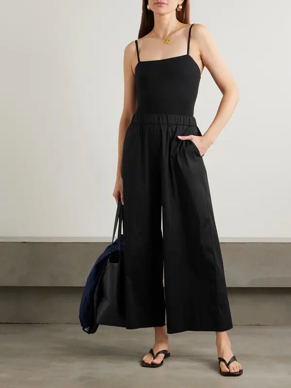 Max Mara Rio Cotton-blend Poplin Wide-leg Pants