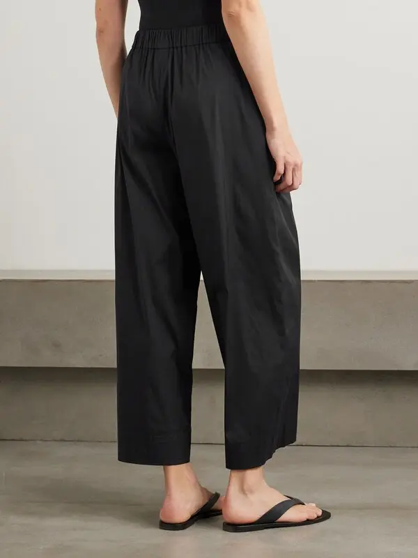 Max Mara Rio Cotton-blend Poplin Wide-leg Pants