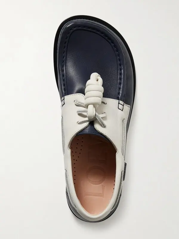 Loewe Campo Knotted Leather Loafers - Blue