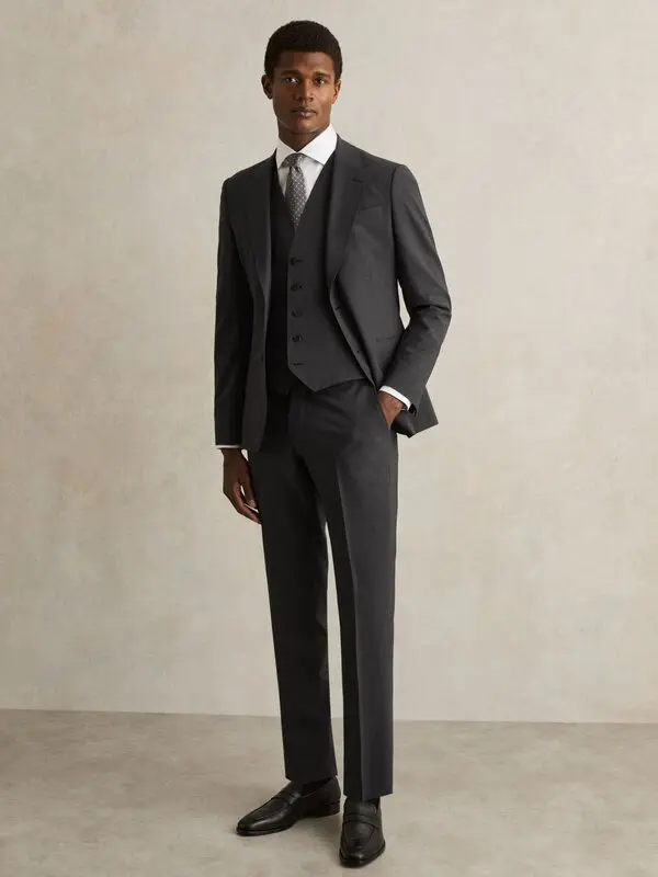 REISS Promise Wool-blend Waistcoat - Grey
