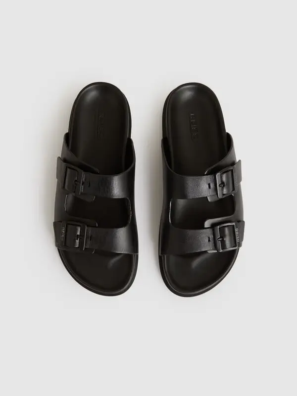 REISS Philip Leather Double-strap Sandals