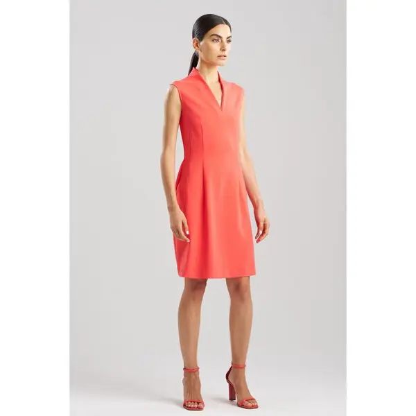 Natori Solid Knit Crepe Dress