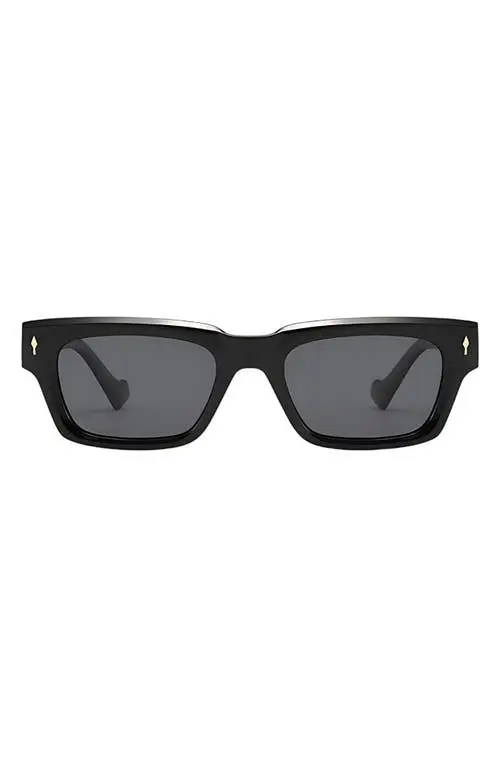 FIFTH & NINTH Cole 50mm Polarized Rectangular Sunglasses - Black/ Black