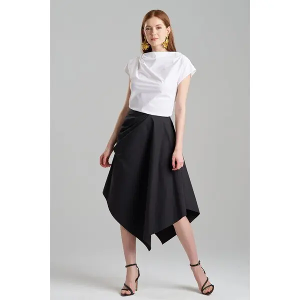 Natori Tech Cotton Taffeta Asymmetrical Skirt