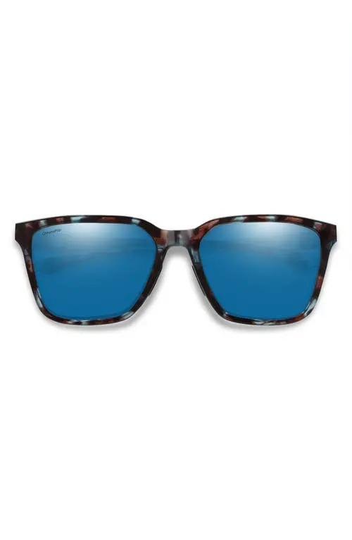 SMITH Shoutout 57mm Chromapop™ Polarized Square Sunglasses - Sky Tortoise/glass Blue