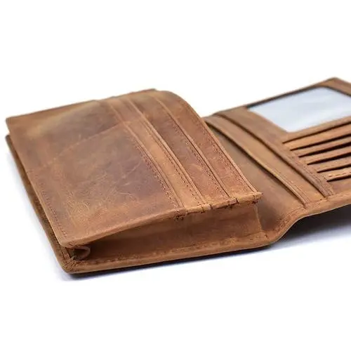 STEEL HORSE LEATHER The Pathfinder Bifold Wallet | Genuine Leather Pocket Book
