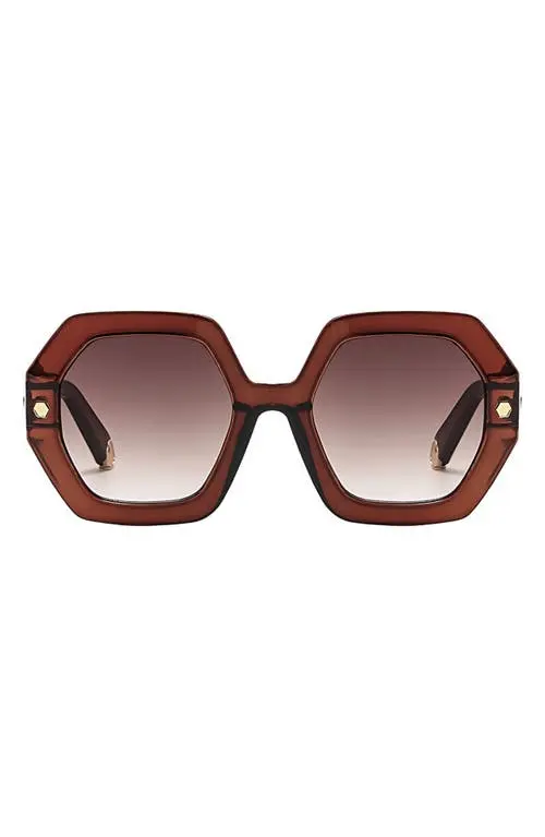 FIFTH & NINTH Haven Geometric Sunglasses - Maroon/ Brown