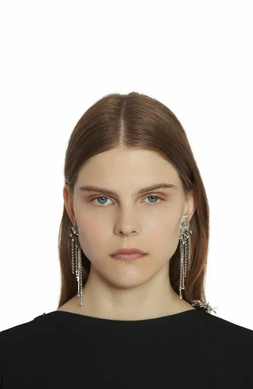 LANVIN Aede Dangle Earrings - Silverrystal