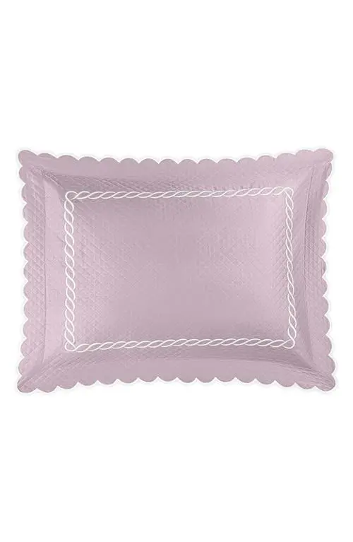 MATOUK Classic Chain Scallop Matelassé Pillow Sham - Deep Lilac/ Bone