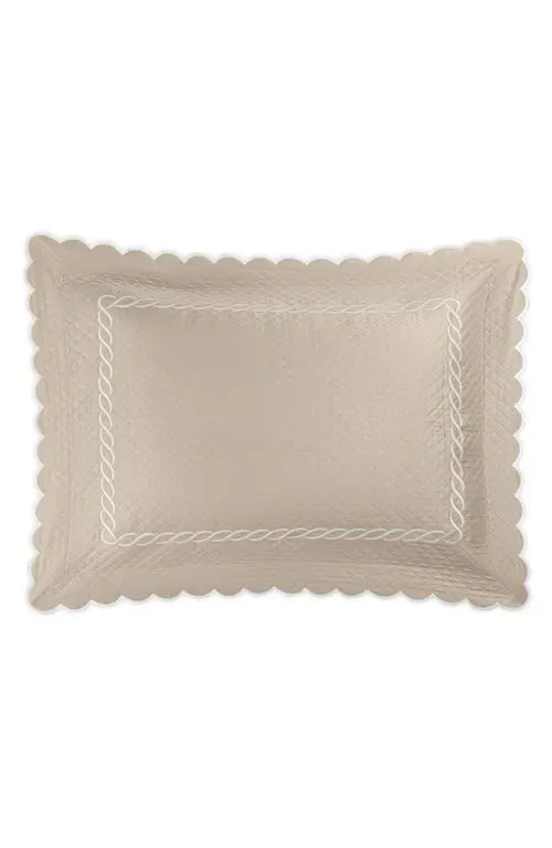 MATOUK Classic Chain Scallop Matelassé Pillow Sham - Dune/ Bone