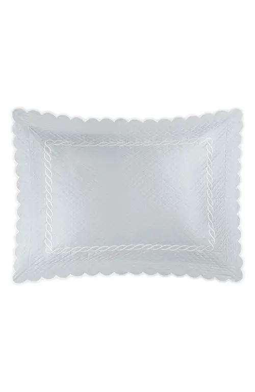 MATOUK Classic Chain Scallop Matelassé Pillow Sham - Pool/ Bone
