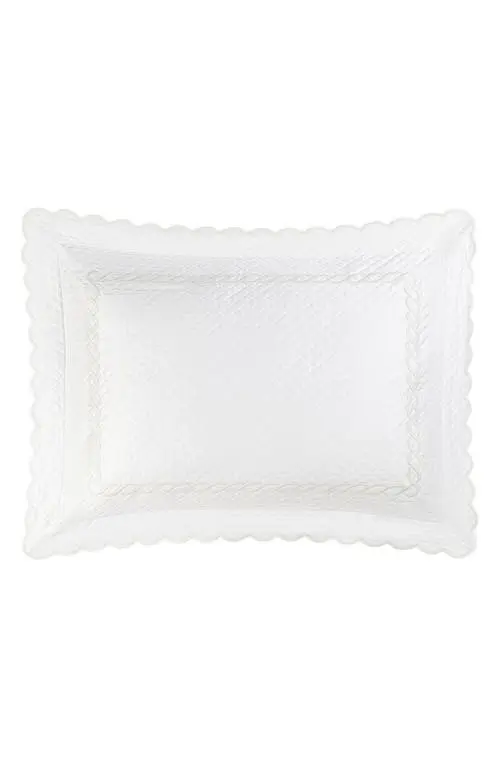 MATOUK Classic Chain Scallop Matelassé Pillow Sham - White