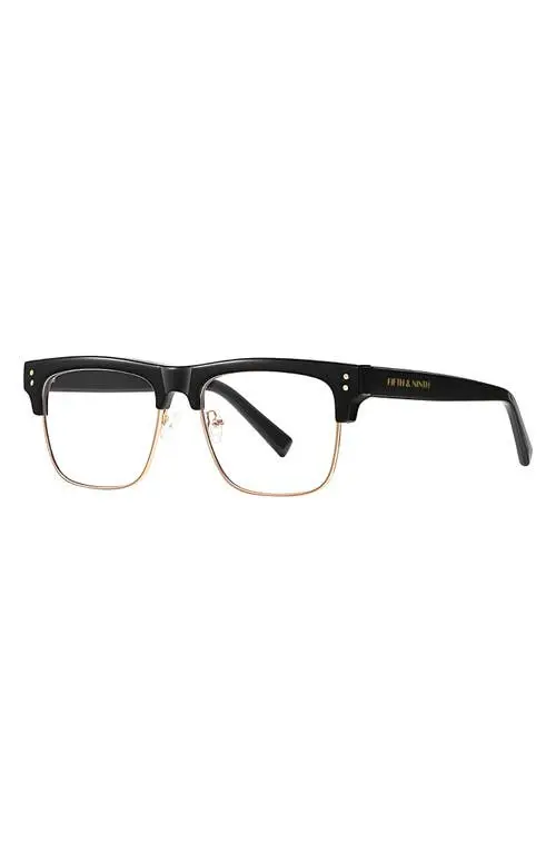FIFTH & NINTH Chaplin Blue Light Blocking Glasses - Black/ Gold