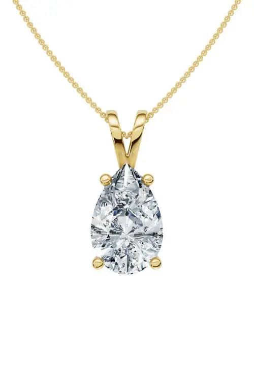 BLISS DIAMOND 4ct Lab Grown Pear Diamond 14k Gold Pendant Necklace - Yellow Gold