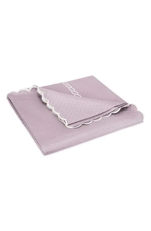 MATOUK Classic Chain Scallop Matelassé Coverlet - Deep Lilac/ Bone