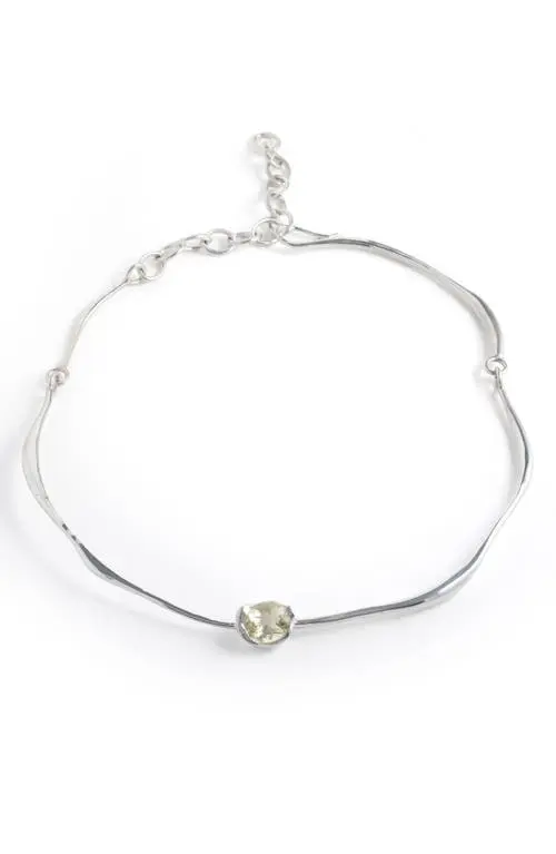 FARIS Grand Semiprecious Stone Collar Necklace - Sterling Silver