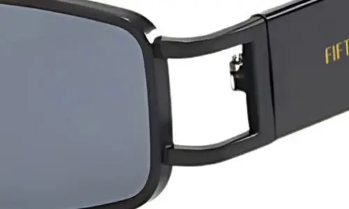 FIFTH & NINTH Inez Rectangular Sunglasses - Black/ Black