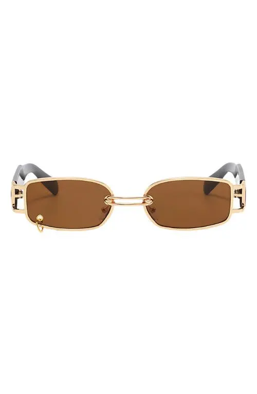 FIFTH & NINTH Inez Rectangular Sunglasses - Black/ Brown