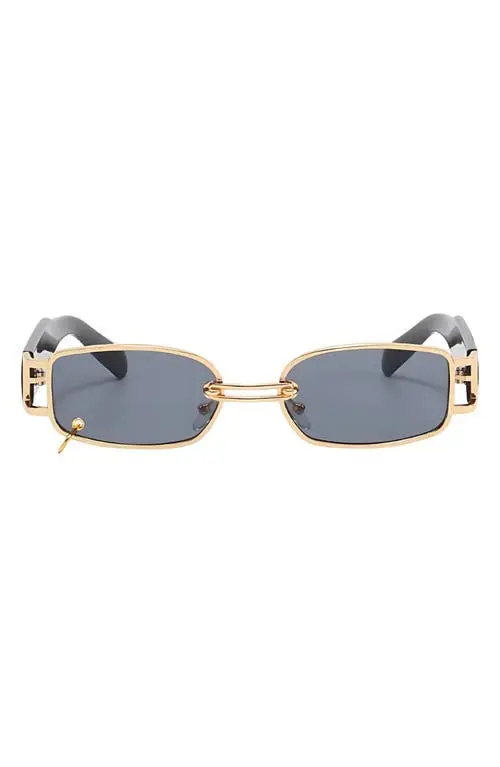 FIFTH & NINTH Inez Rectangular Sunglasses - Black/ Gold