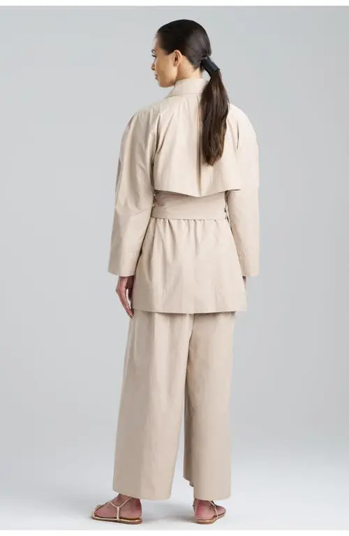 Natori Tech Cotton Taffeta Trench Coat