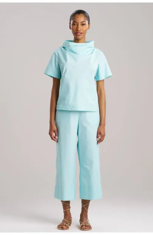 Natori Techno Poplin Funnel Neck Top