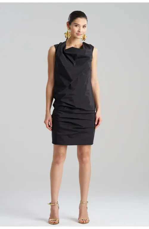 Natori Techno Poplin Asymmetrical Dress - Black