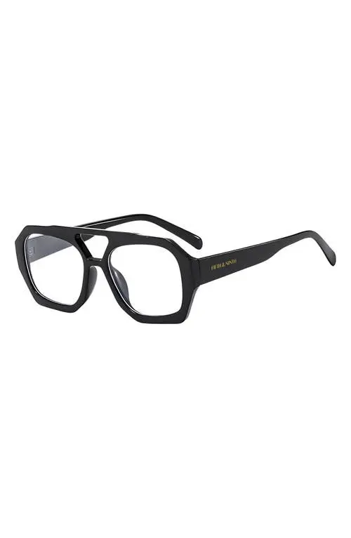 FIFTH & NINTH Sutton Aviator Blue Light Blocking Glasses - Black/ Clear