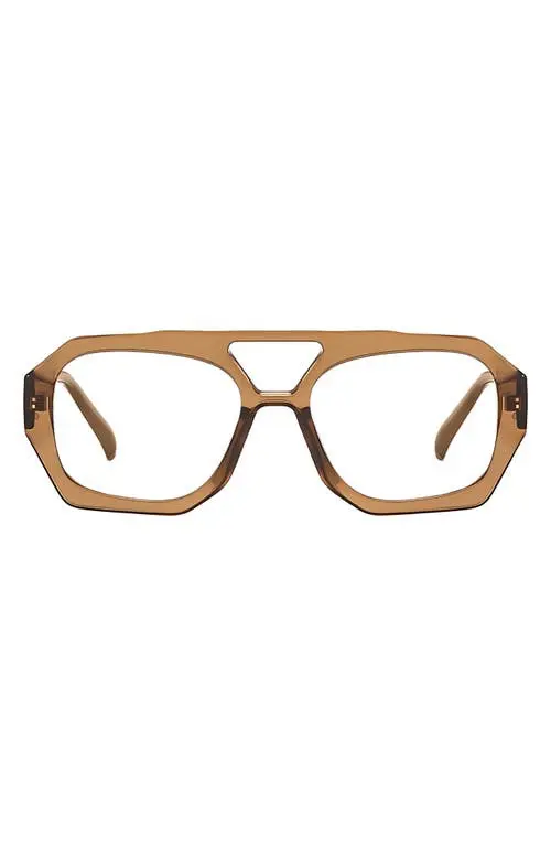 FIFTH & NINTH Sutton Aviator Blue Light Blocking Glasses - Brown/ Clear