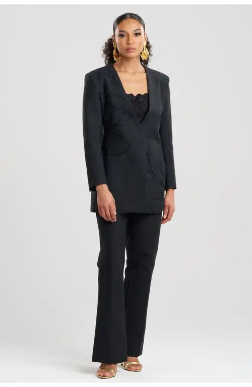 Natori Embroidered Canvas Blazer