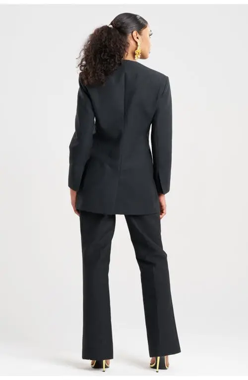 Natori Embroidered Canvas Blazer