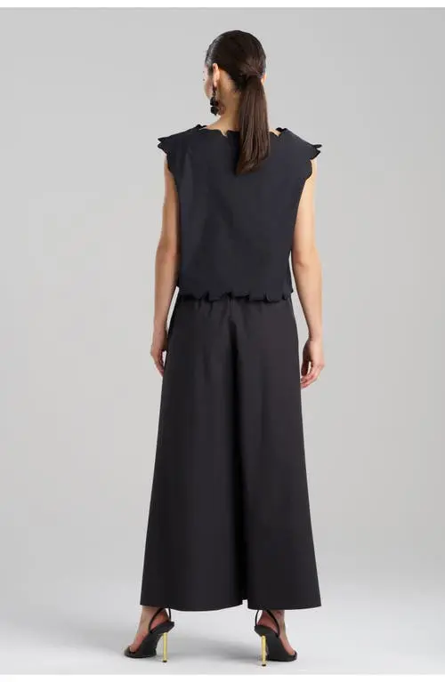 Natori Tech Cotton Taffeta Square Top With Embroidery