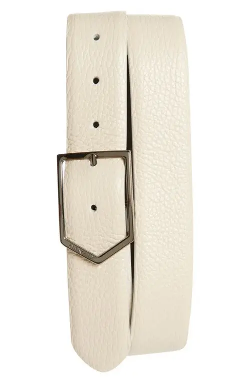 Canali Tumbled Calfskin Leather Belt - Light Beige