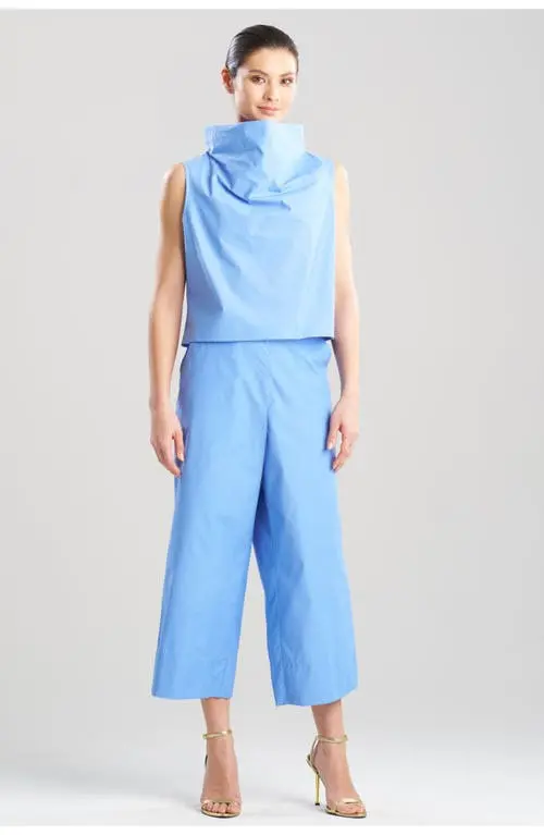 Natori Techno Poplin Crop Funnel Top - Blue Iris