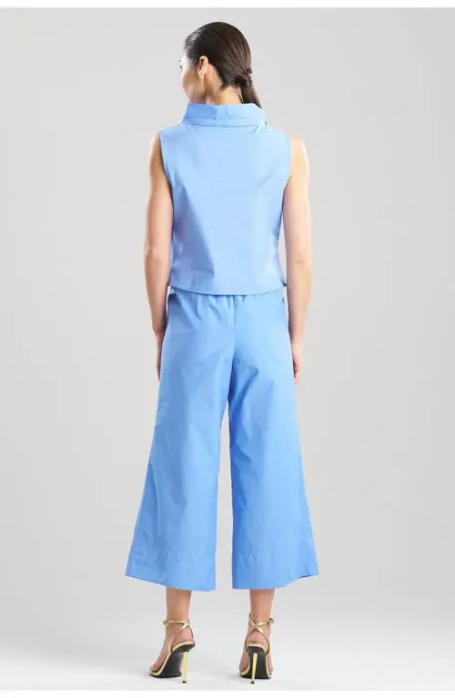 Natori Techno Poplin Crop Funnel Top - Blue Iris