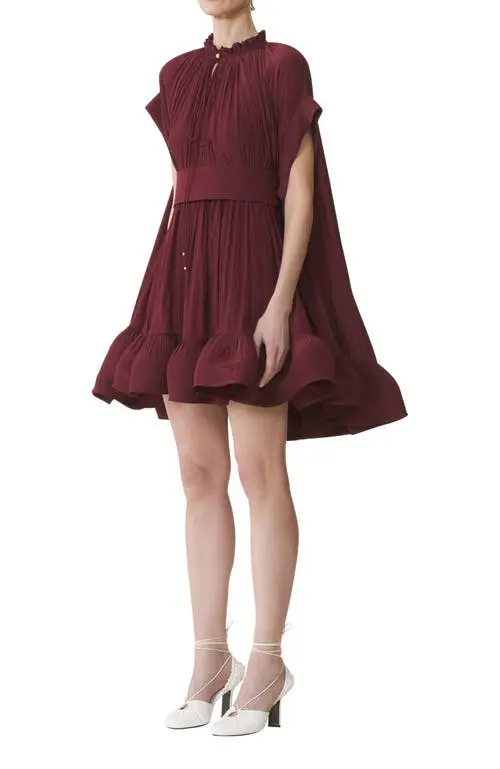 LANVIN Short Charmeuse Dress - Burgundy