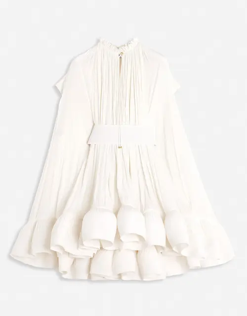 LANVIN Short Charmeuse Dress - Off White