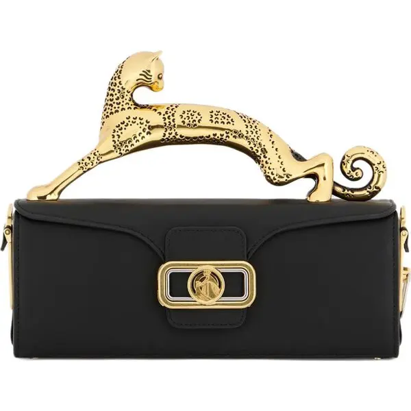 LANVIN Pencil Cat Box Calf Bag - Black