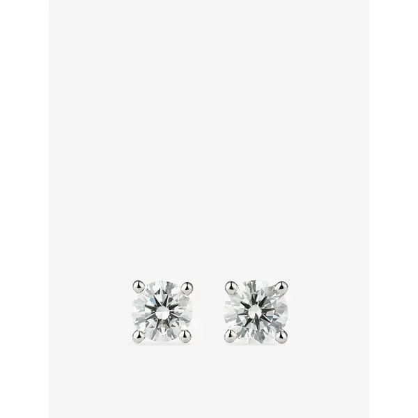 THE DIAMOND LAB Diamond Lab 18ct White-gold Lab-grown Diamond Earrings - Platinum