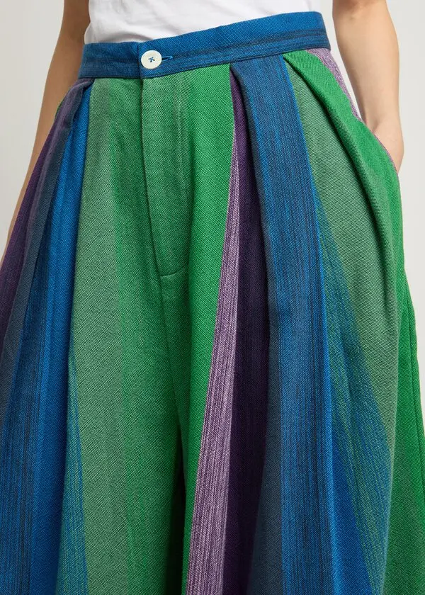 MARRAKSHI Striped-jacquard Wide-leg Cotton Trousers