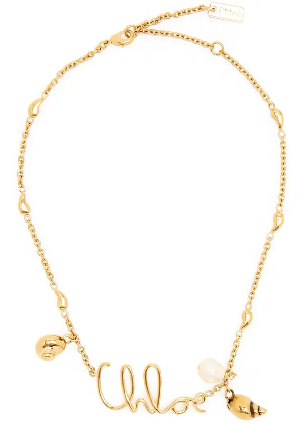 Chloé Shells Logo Necklace - Gold