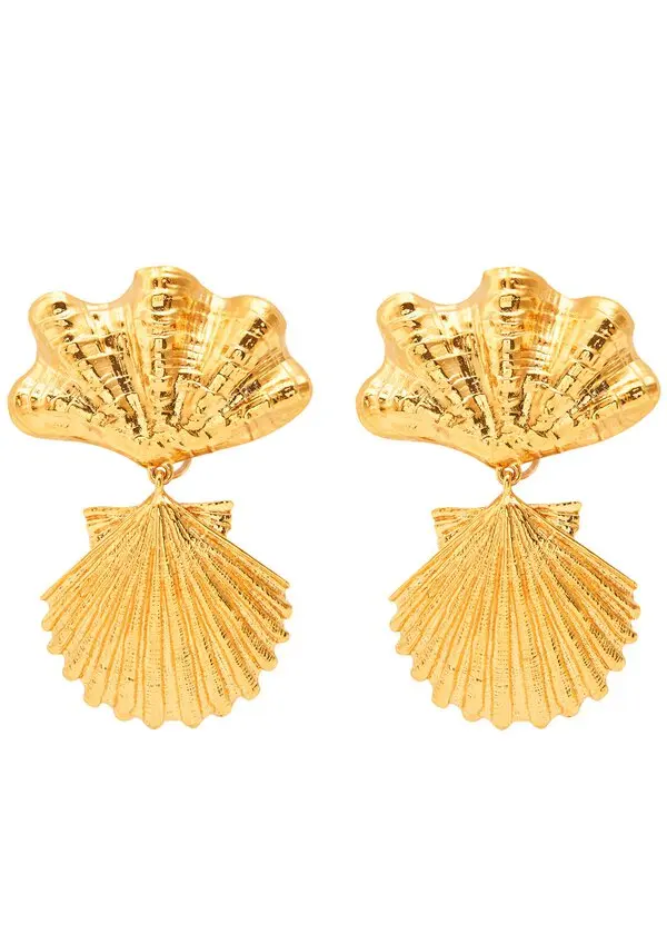 Chloé Shells Drop Earrings - Gold