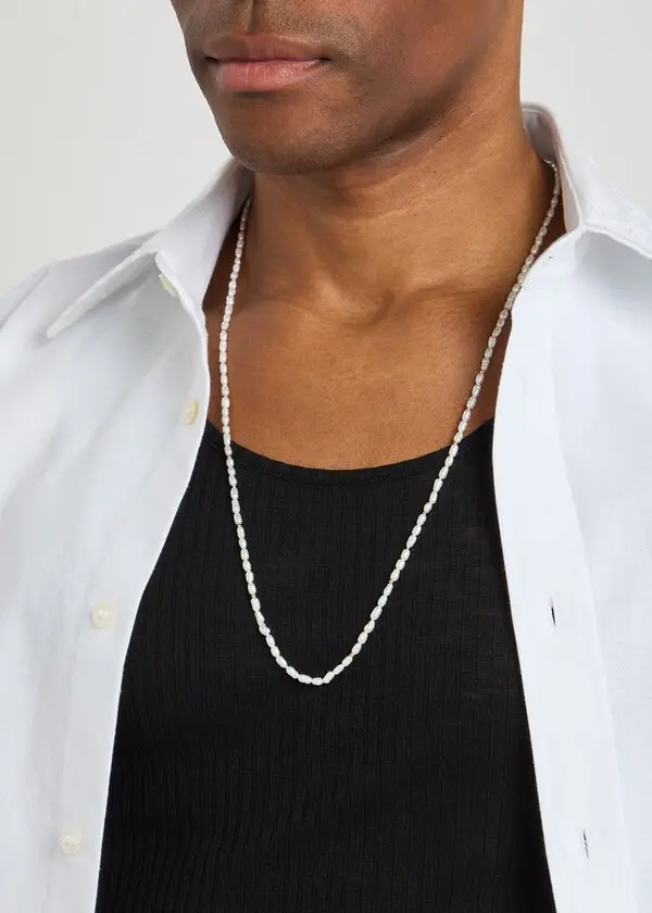 Valentino Garavani Natural Pearl Necklace - Silver