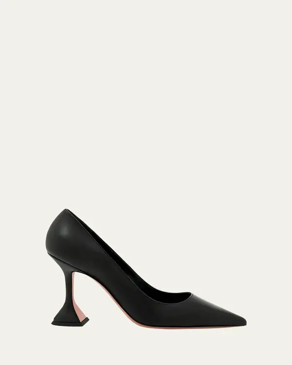 Amina Muaddi Ami Pointed Leather Pumps