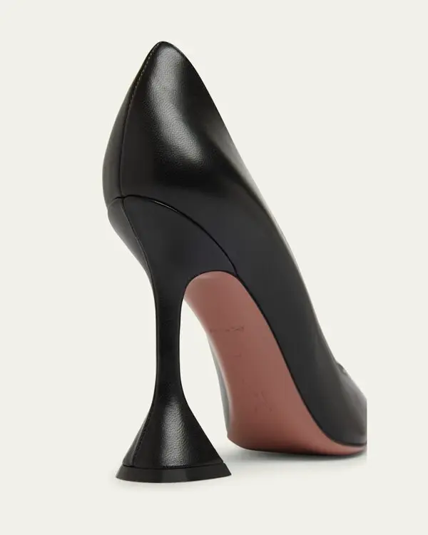 Amina Muaddi Ami Pointed Leather Pumps