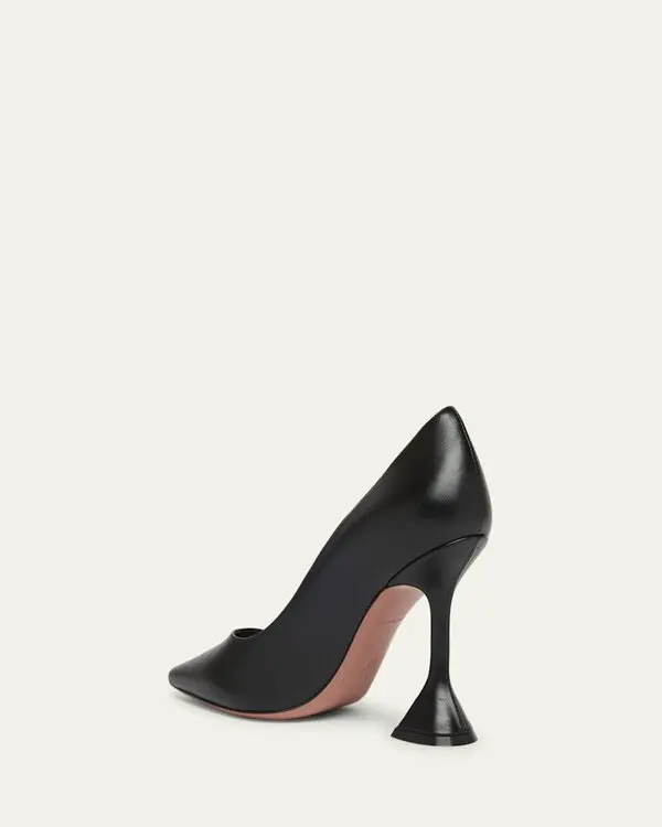 Amina Muaddi Ami Pointed Leather Pumps