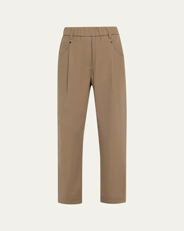 Brunello Cucinelli Cotton Twill Ankle Pants